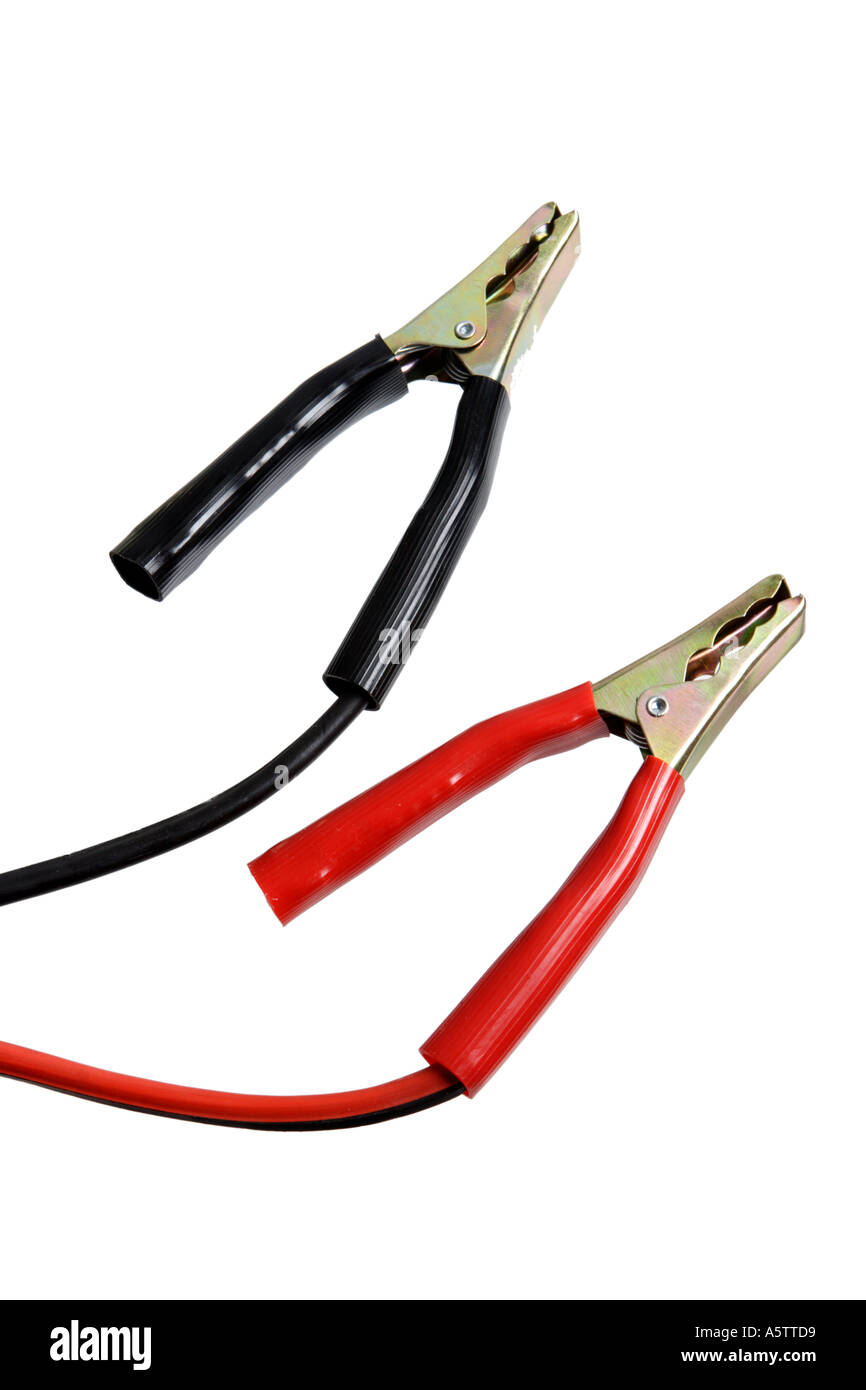 Jumper Cables on white background Stock Photo - Alamy