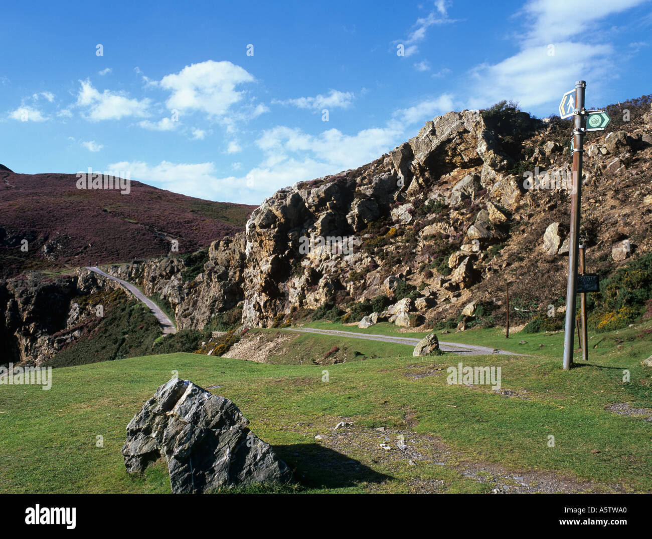 NORTH WALES PATH and SIGN at Sychnant Pass in the foothills of ...