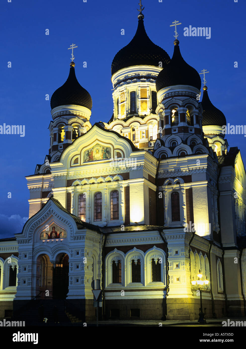 ALEXANDER NEVSKY CATHEDRAL at NIGHT An Orthodox cathedral built 19th ...