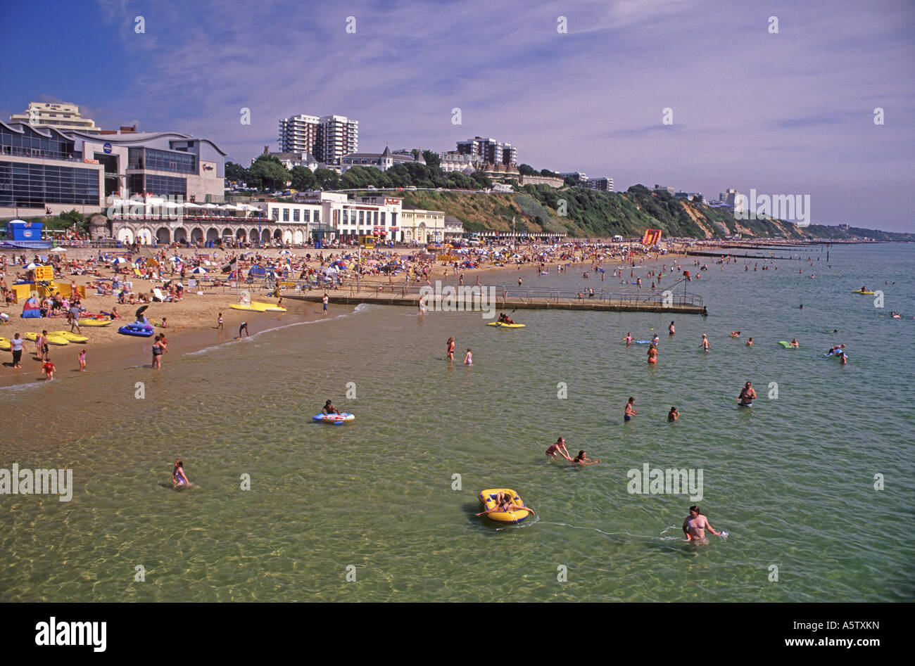 Bournemouth seafront in Summer season. XPL 5012-468 Stock Photo - Alamy