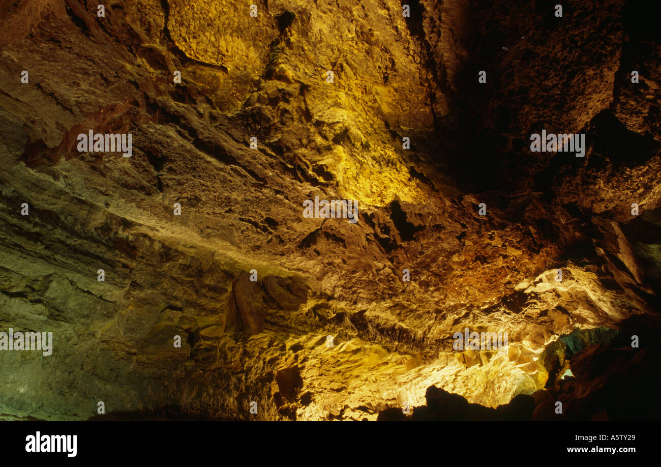 Cueva de los Verdes Lanzarote caves in the lava rock Stock Photo - Alamy