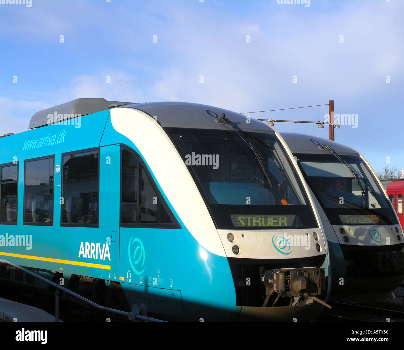 Arriva locomotives at Struer station in Denmark Stock Photo - Alamy