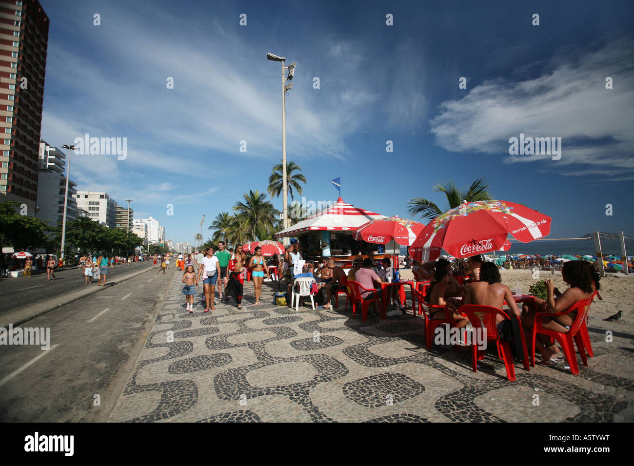 Ipanema beach promenade, Rio de Janeiro, Brazil, South America, with ...
