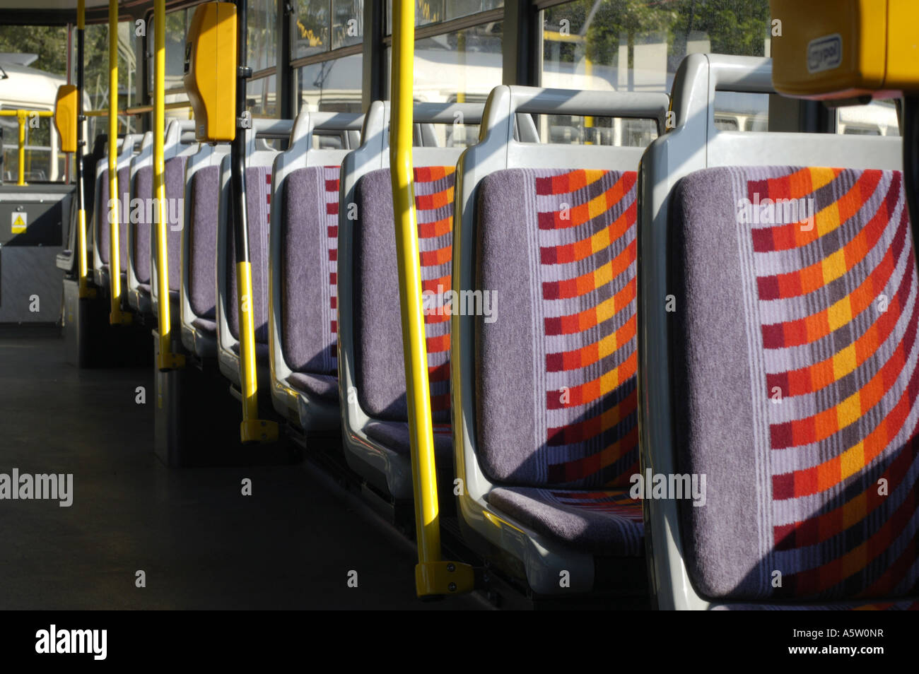empty seats in tram, Prague, Czech Republic Stock Photo - Alamy