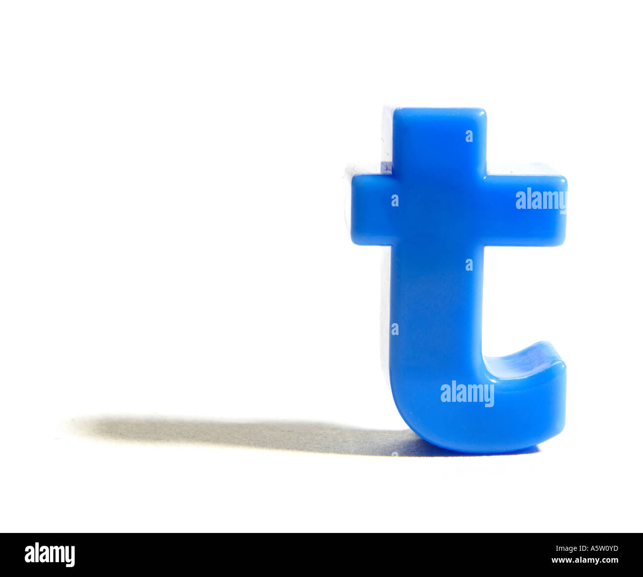 a blue letter t fridge magnet Stock Photo - Alamy