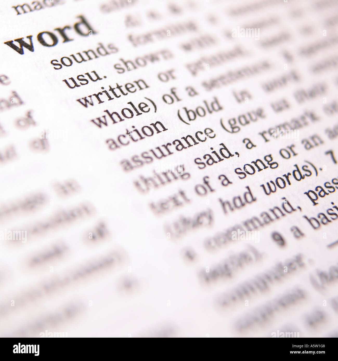 the word word described in the english dictionary Stock Photo - Alamy