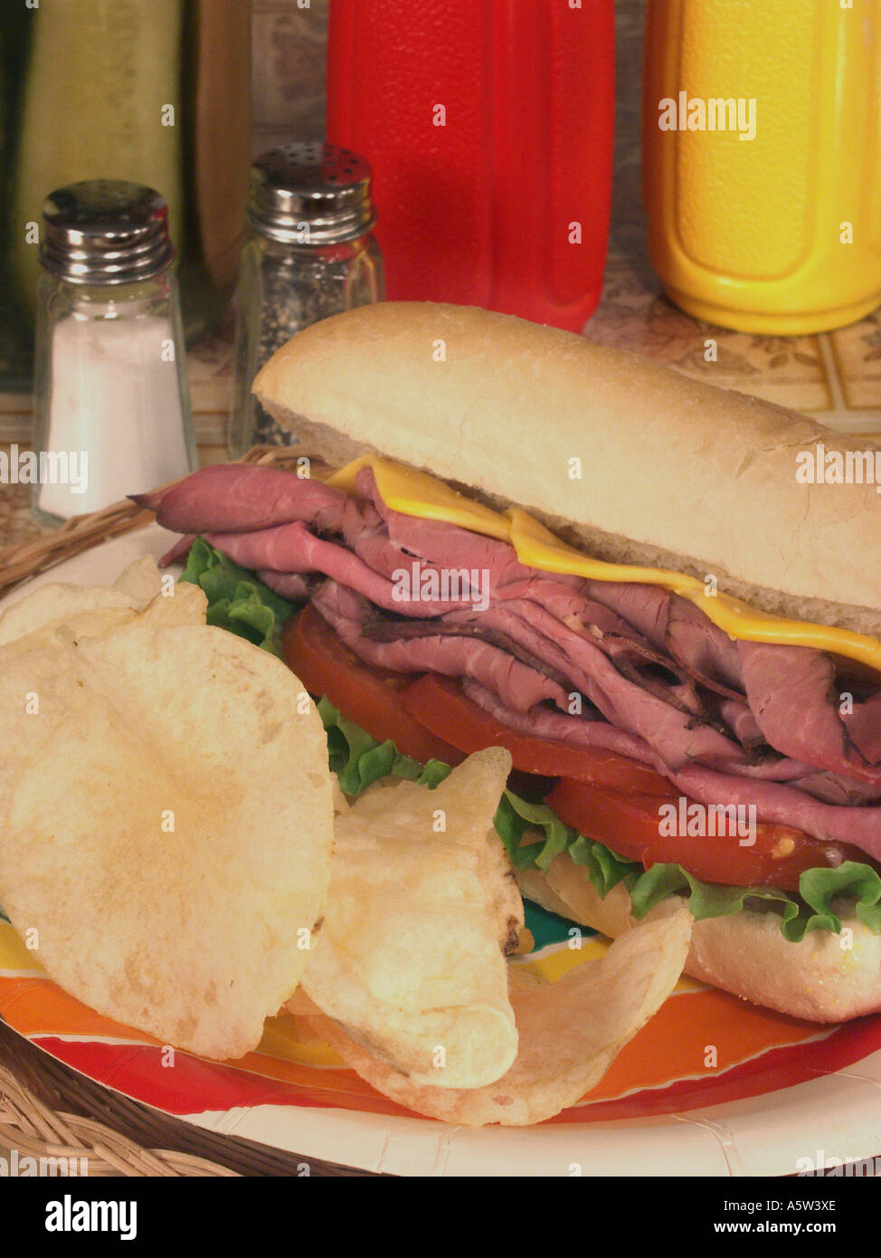 Roast beef sandwich lunch Stock Photo - Alamy