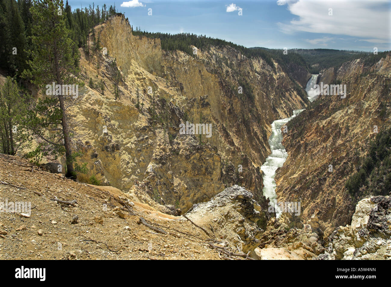 Falls, from Artist Point, Yellowstone Stock Photo - Alamy