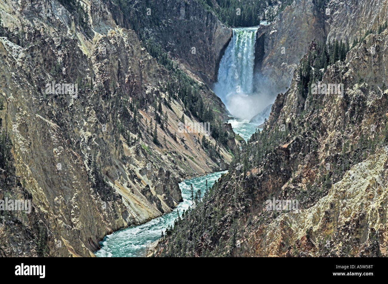 Falls, from Artist Point, Yellowstone Stock Photo - Alamy