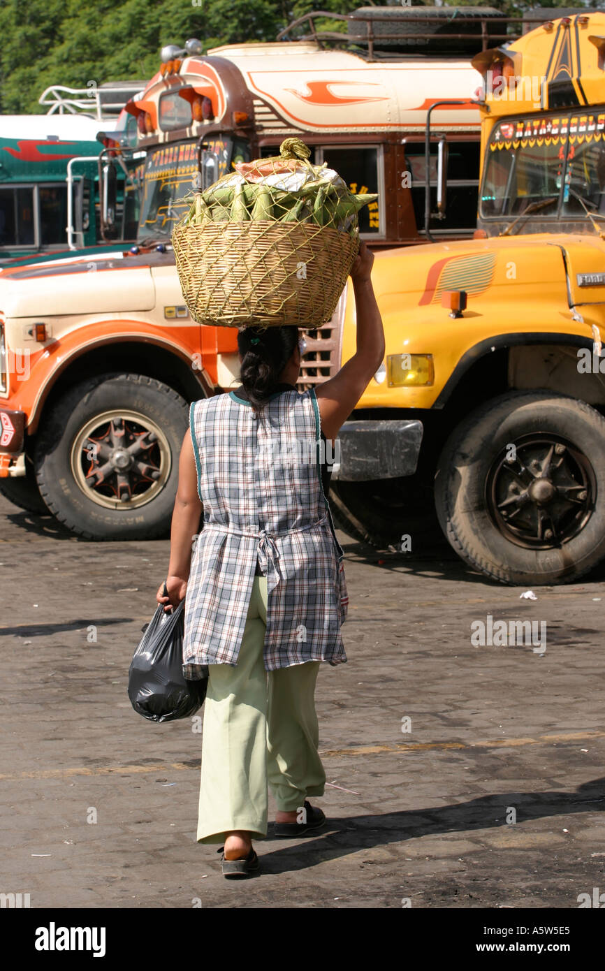 Chicken Buses Antigua Guatemala Stock Photo - Alamy