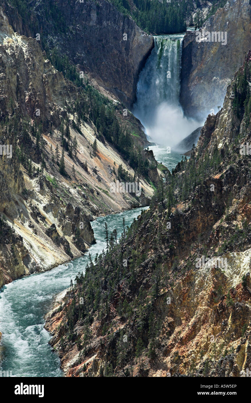 Falls, from Artist Point, Yellowstone Stock Photo - Alamy