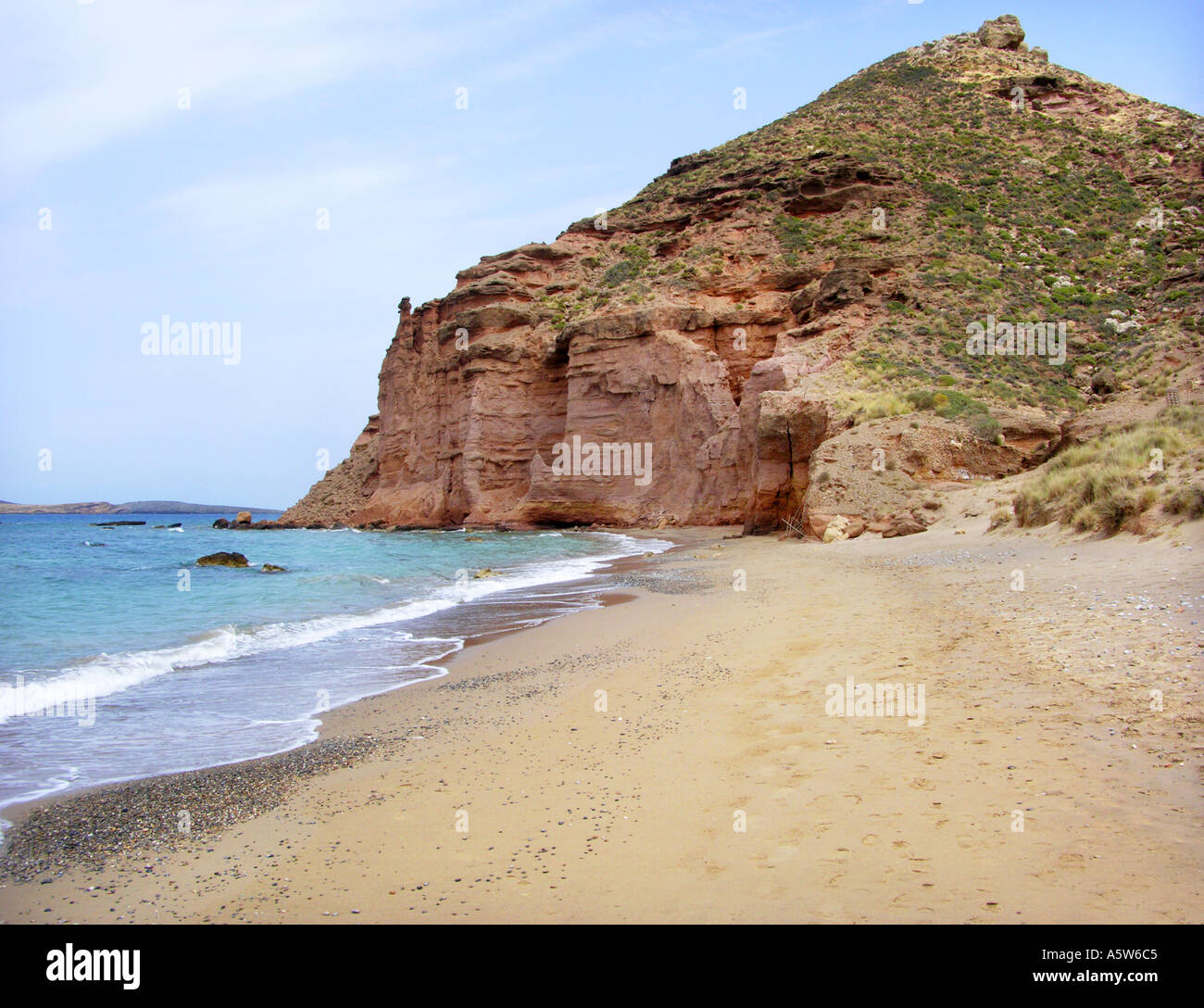 beach coast ORMOS KAROUMBES red sands gravel sediment sedimentary CRETE ...