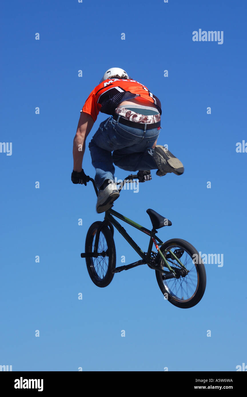 Boy on Bicycle Stock Photo - Alamy