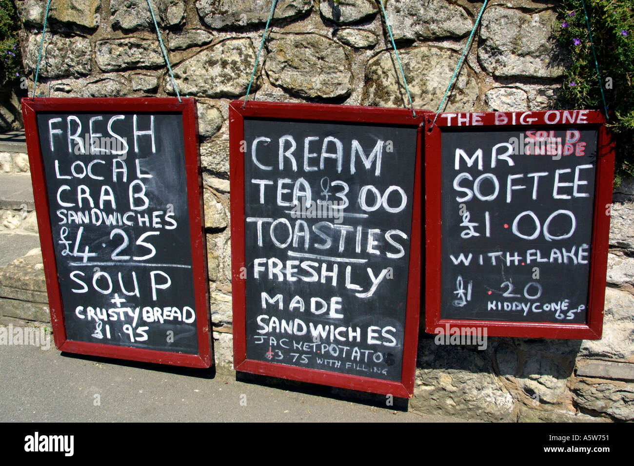 tea shop restaurant cafe menu signs Shanklin Isle of Wight England UK ...