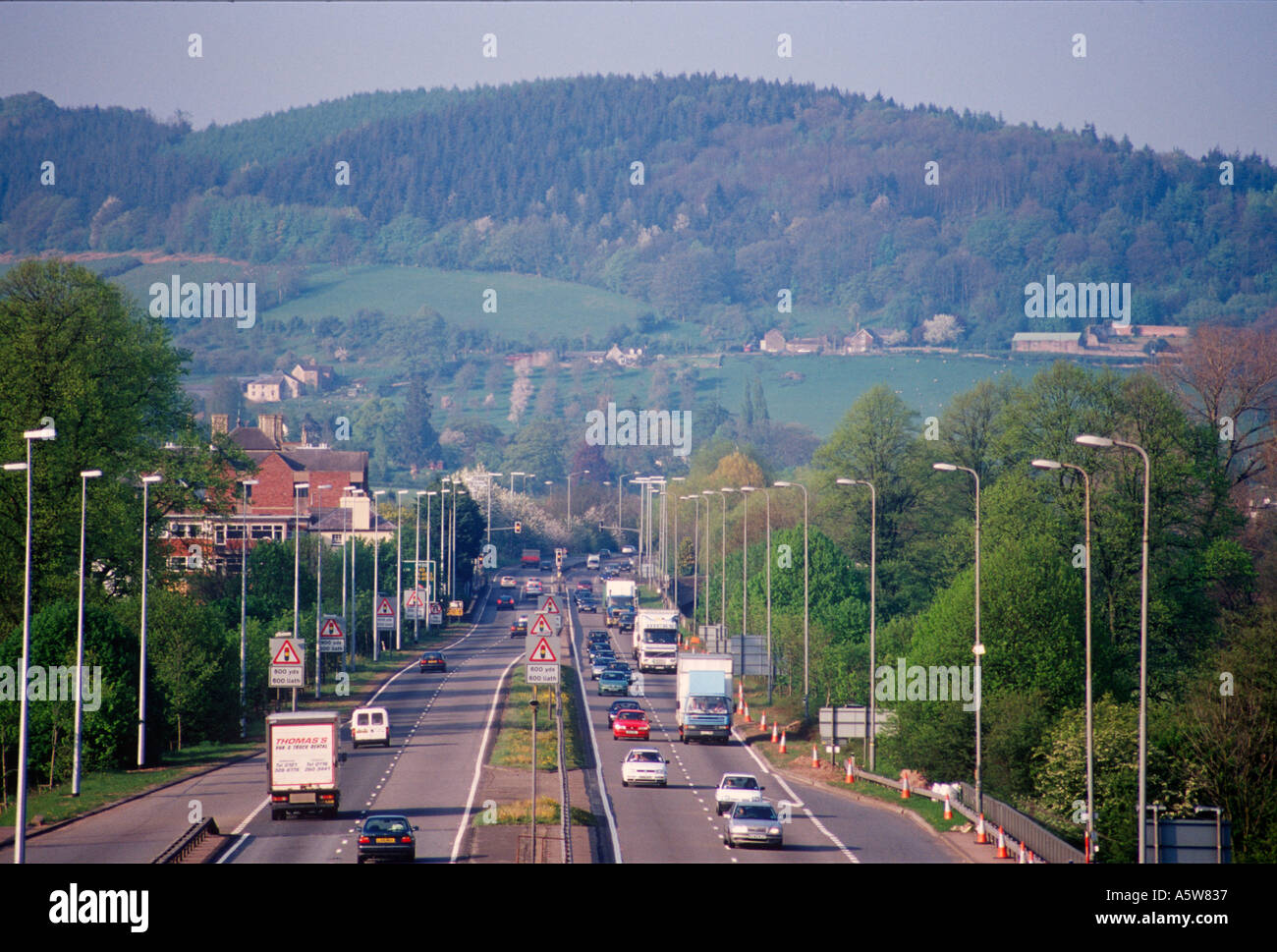 Roadside route transport lane car lorry lorries motorway hi-res stock ...