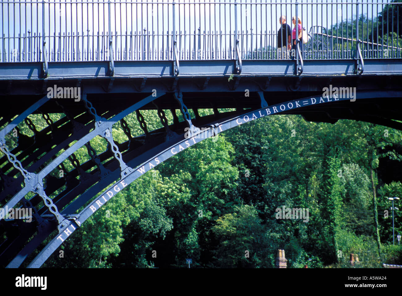 The first ever built bridge made of iron at Ironbridge Shropshire UK ...