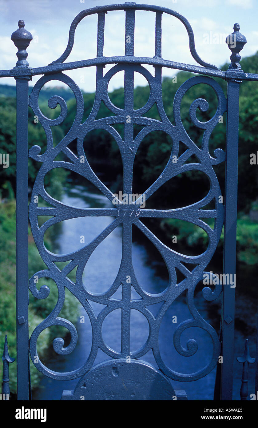 Detail of the first ever built bridge made of iron at Ironbridge ...