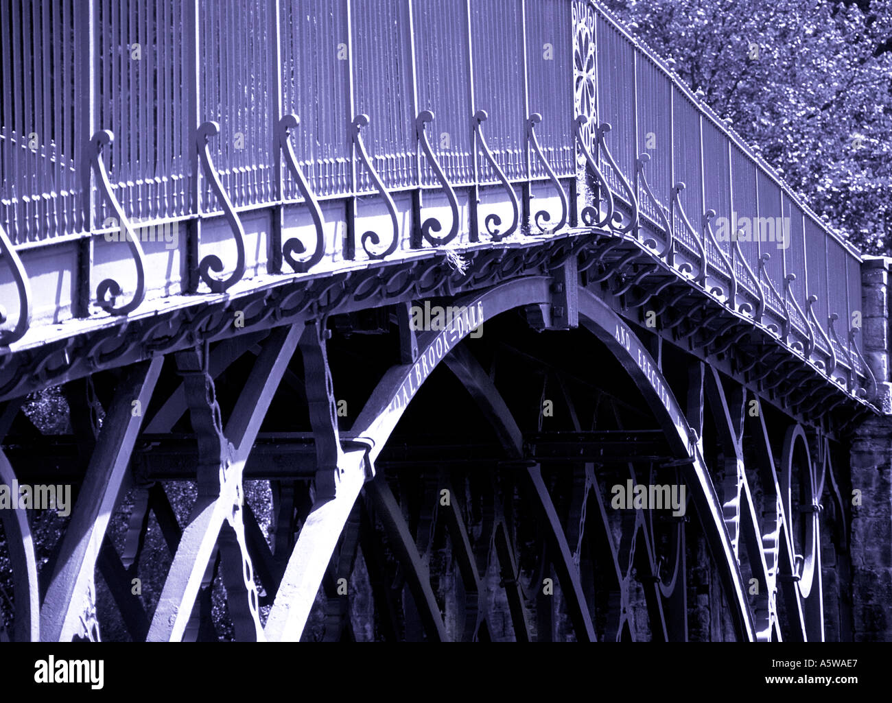 The first ever built bridge made of iron at Ironbridge Shropshire UK ...