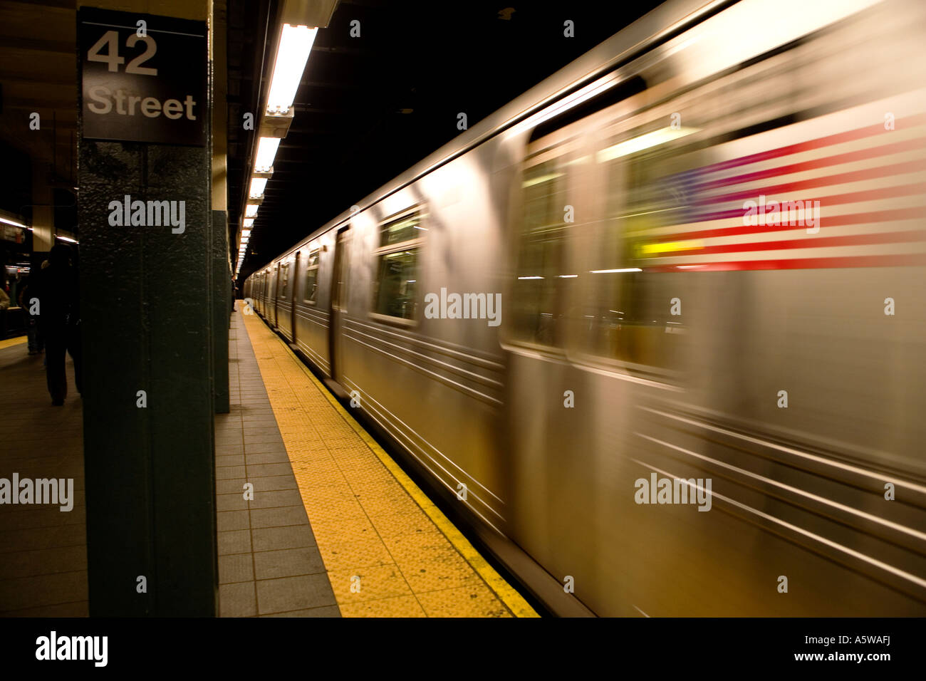 Subway train in new york city Stock Photo - Alamy