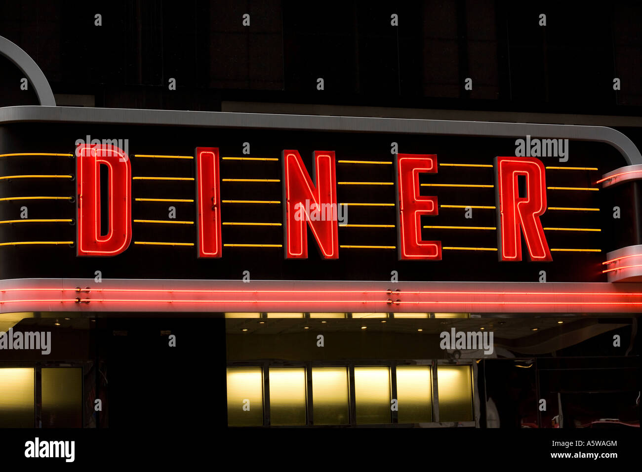 Neon diner in New York USA 2007 Stock Photo - Alamy