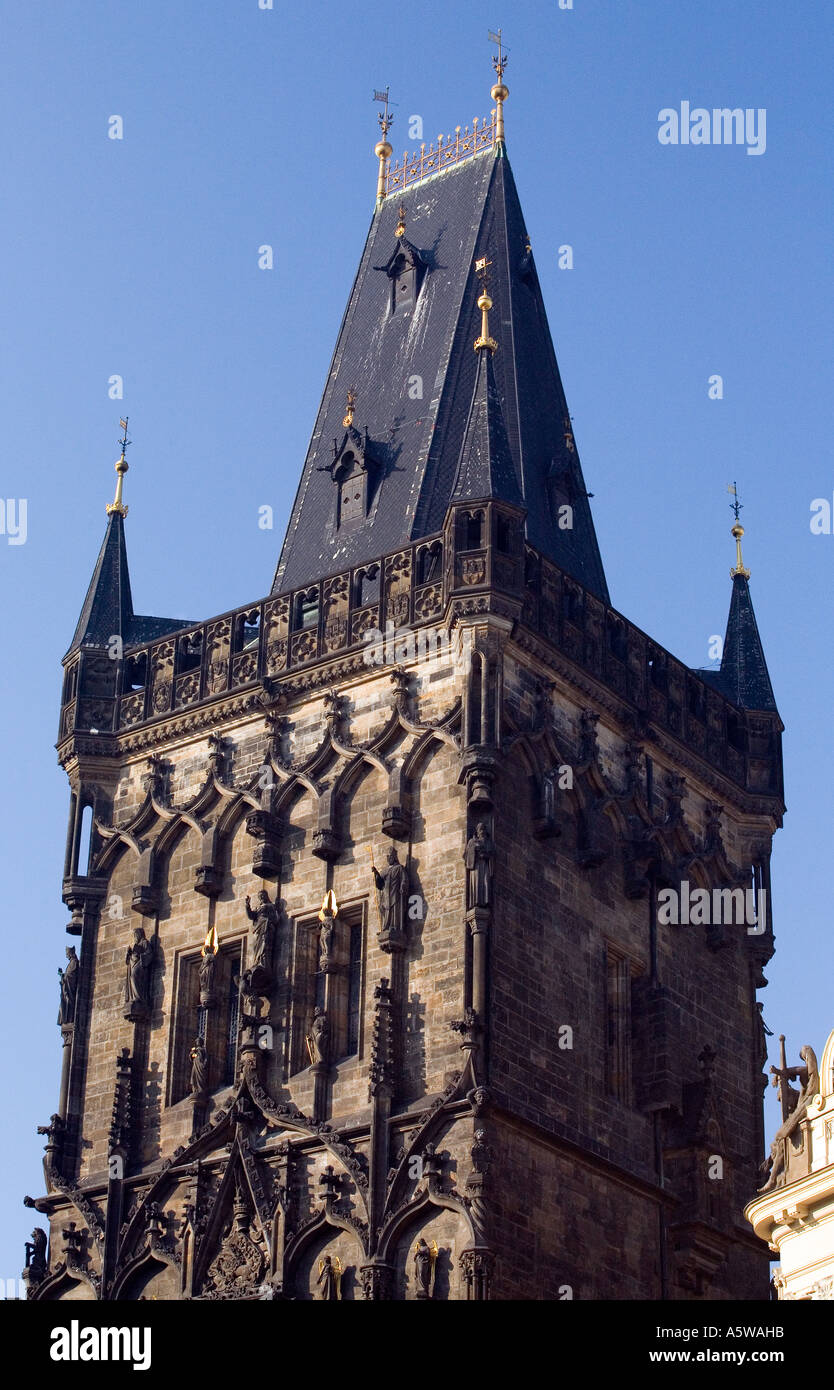 Exterior of the Powder Gate Tower. Prague Stock Photo - Alamy