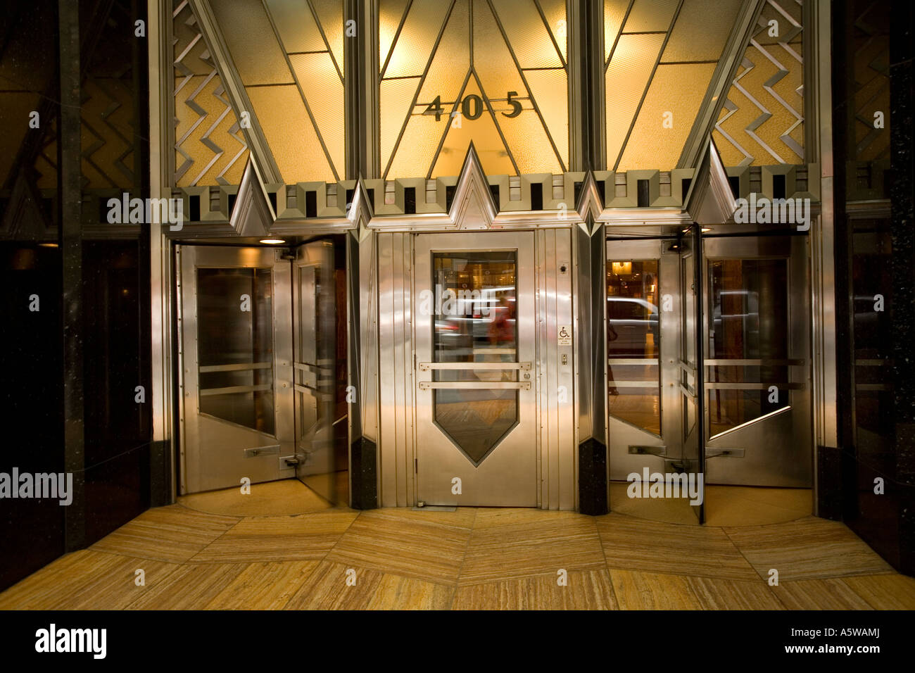 Exterior entrance to the Chrysler Building in New York City USA 2007 ...