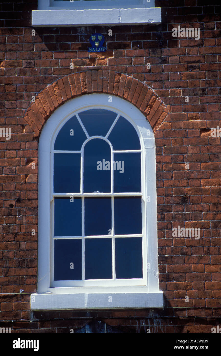 Georgian segmental window Note the fire insurance plaque above UK Stock ...
