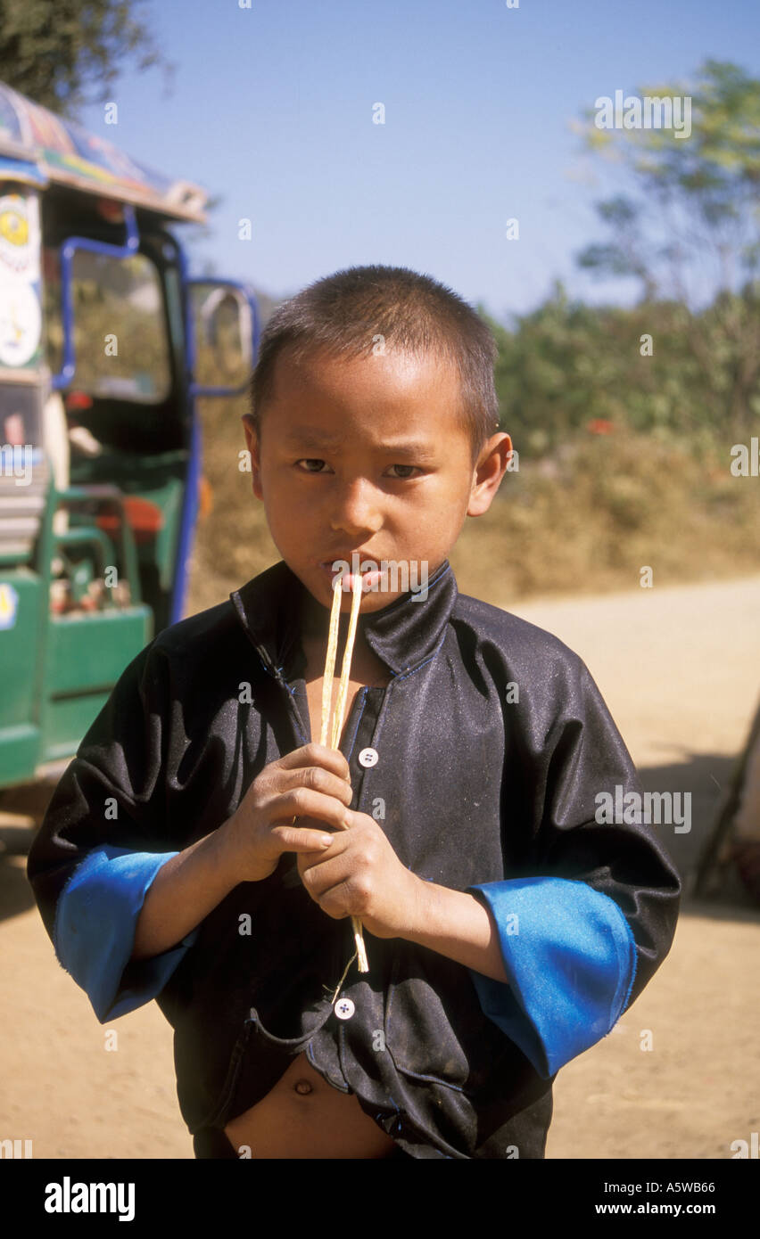 Laos Hmong Boy Luang Prabang Stock Photo - Alamy