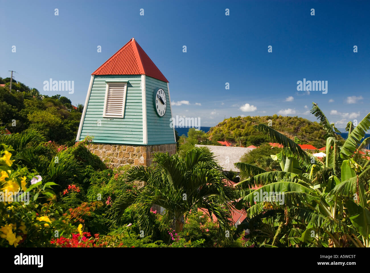 Swedish clock tower gustavia st hi-res stock photography and images - Alamy