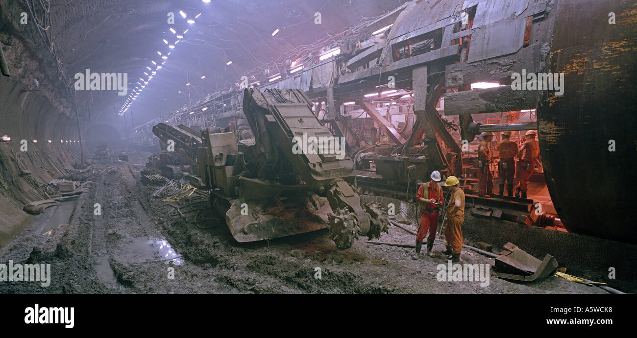 Channel Tunnel North Rail Boring Machine passes through the vast Stock ...