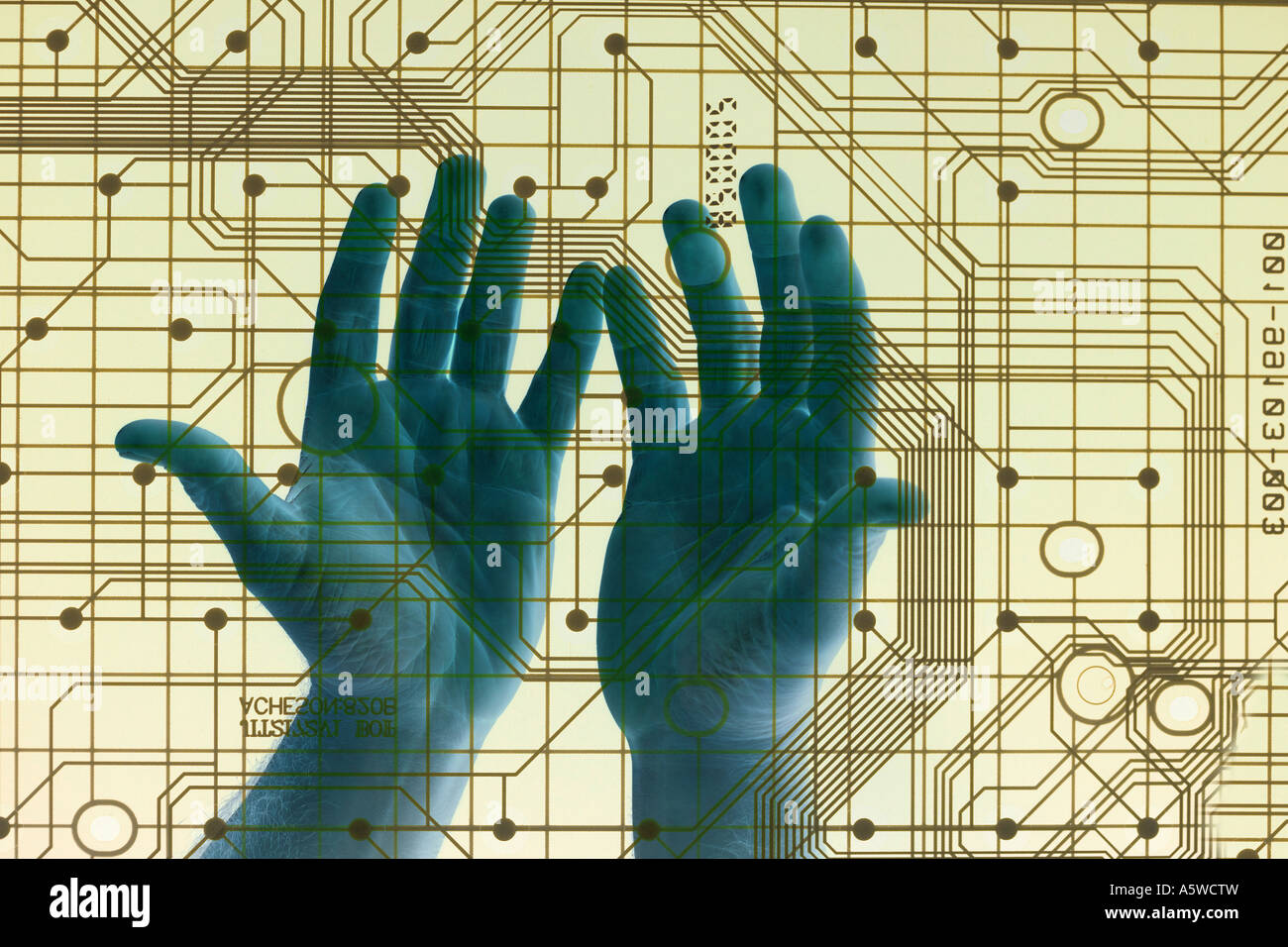Hands With Digital Technology Stock Photo - Alamy