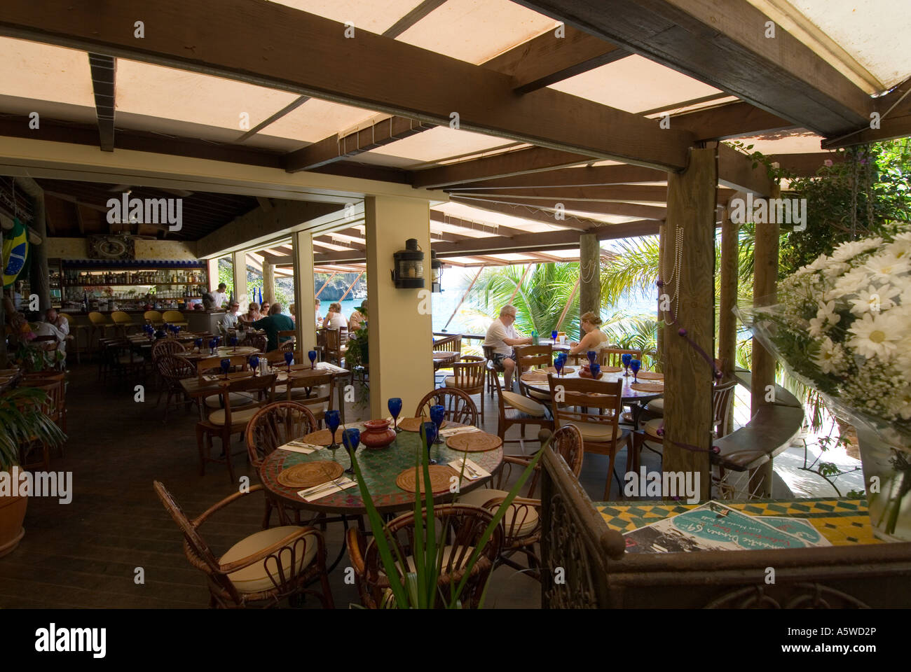 Do Brazil restaurant on Shell beach St. Barths Stock Photo - Alamy