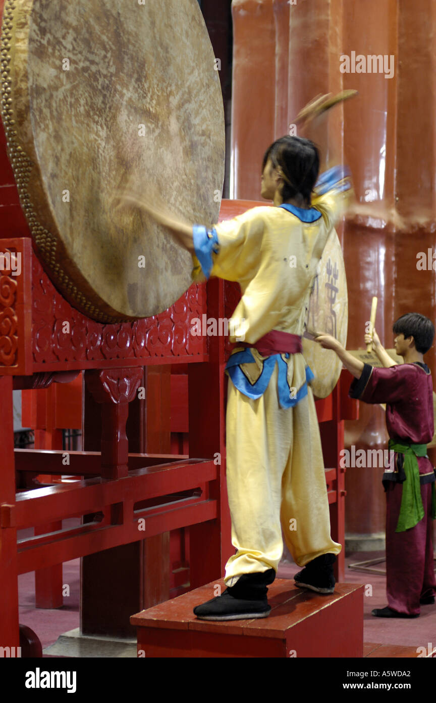 China Beijing One Chinese Musician Performing A Drum Session Inside ...