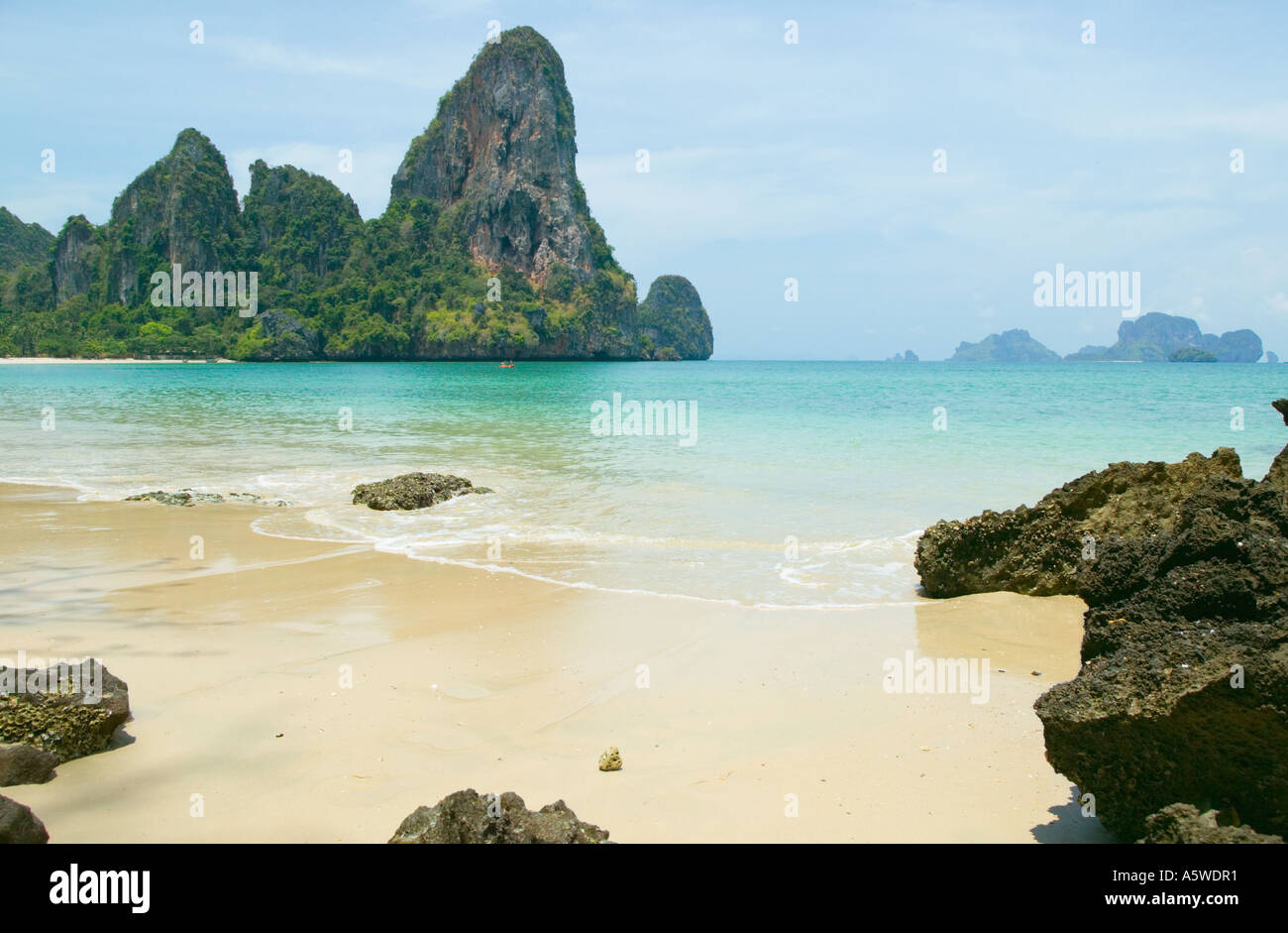 Railay Beach West The Thaiwand Wall Andaman Sea with Koh Poda Island on ...