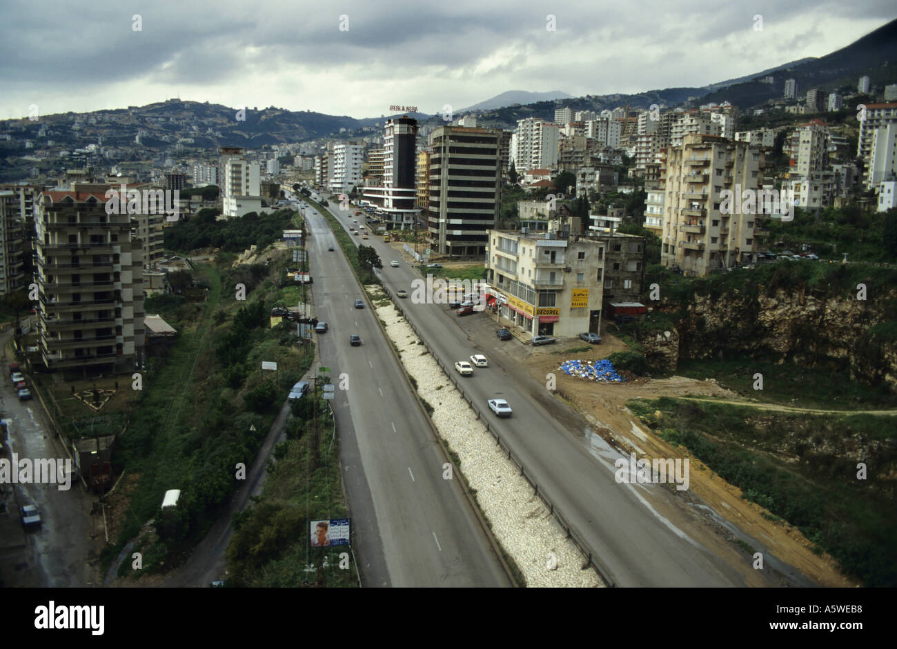 Lebanon Beirut Jounieh Above The Beirut To Tripoli Highway Stock Photo ...