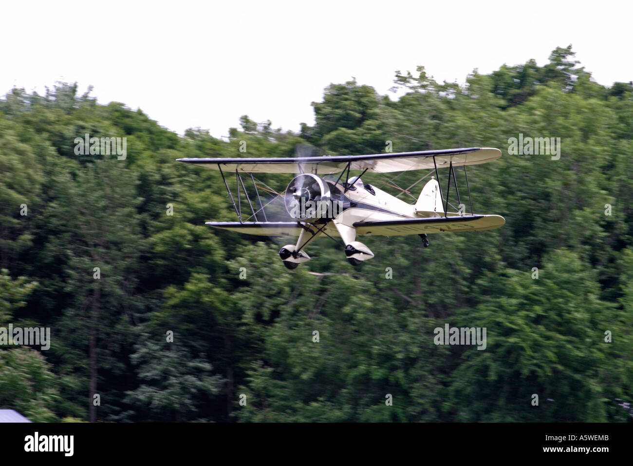 Waco QCF Biplane in flight Stock Photo - Alamy