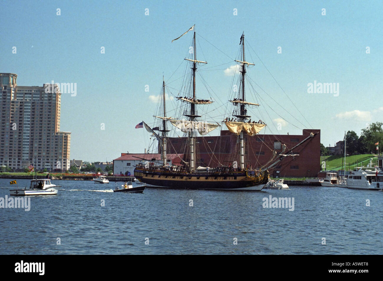 Tall ship in Baltimore Harbor, Md during Opsail Stock Photo - Alamy