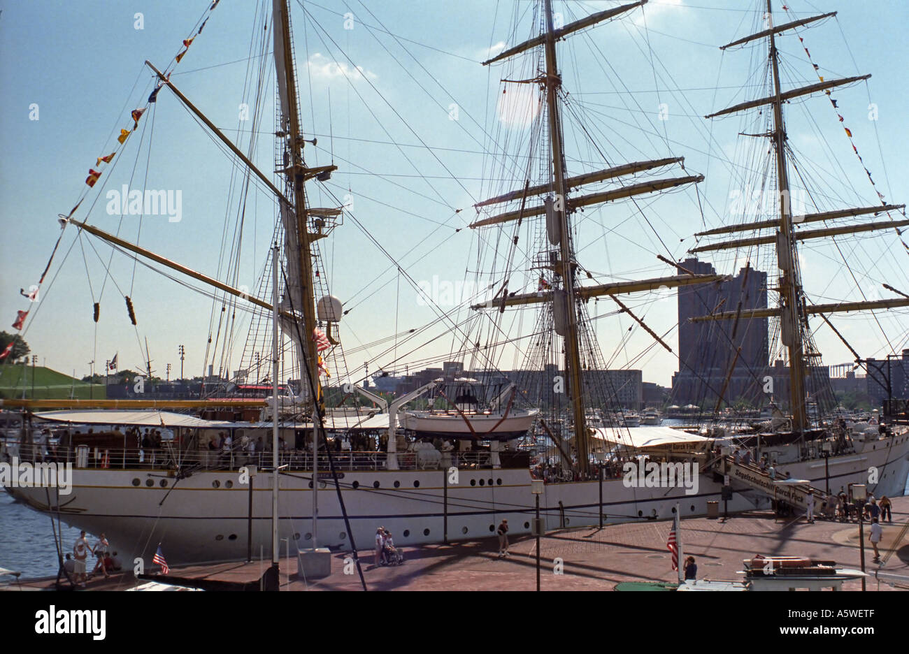 Tall ship in Baltimore Harbor, Md during Opsail Stock Photo - Alamy
