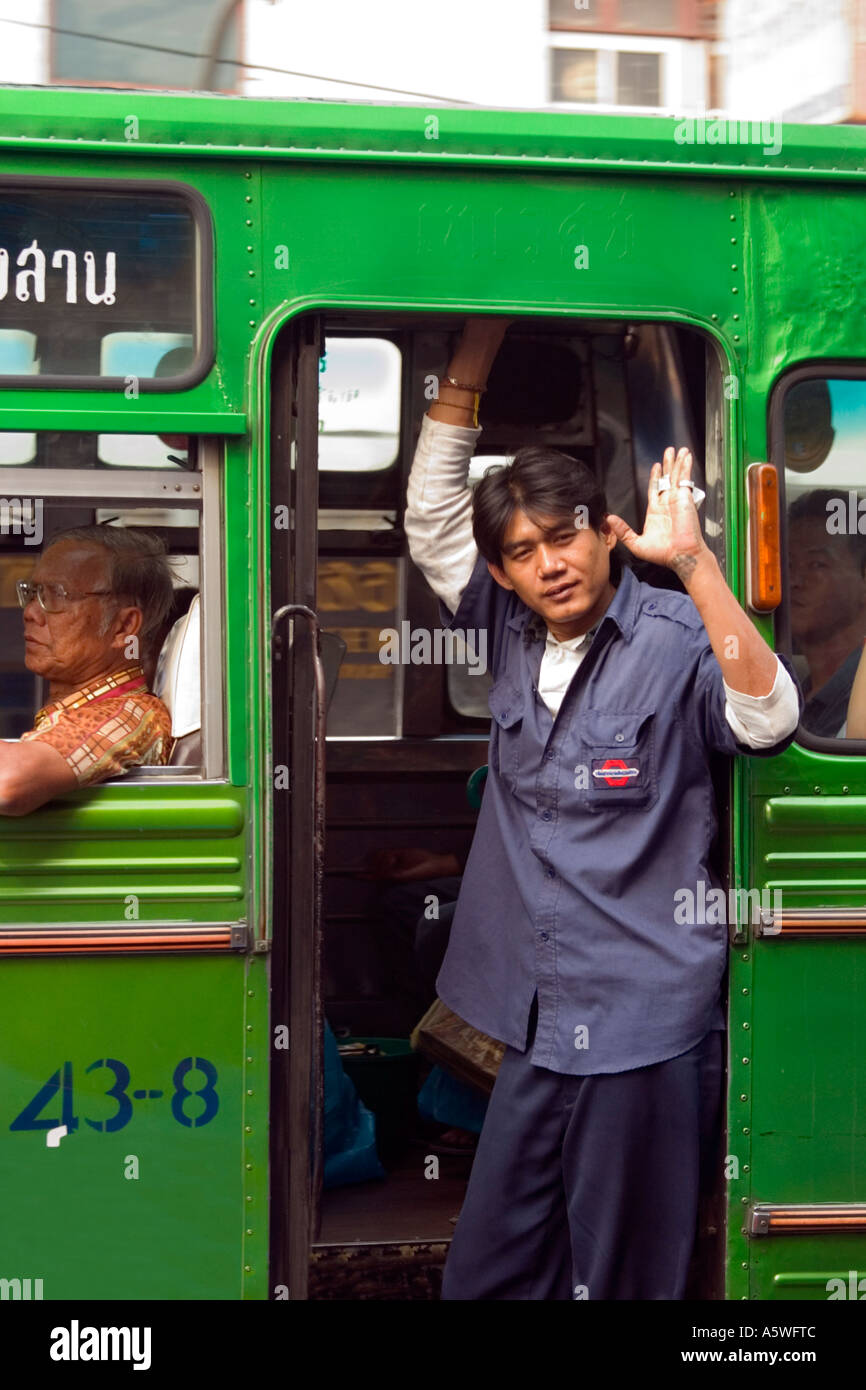 Bus Conductor Bangkok Thailand Stock Photo - Alamy