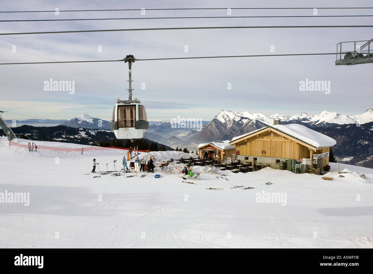 Samoens 1600 ski resort in winter Haute Savoie Rhone-Alpes France Stock ...
