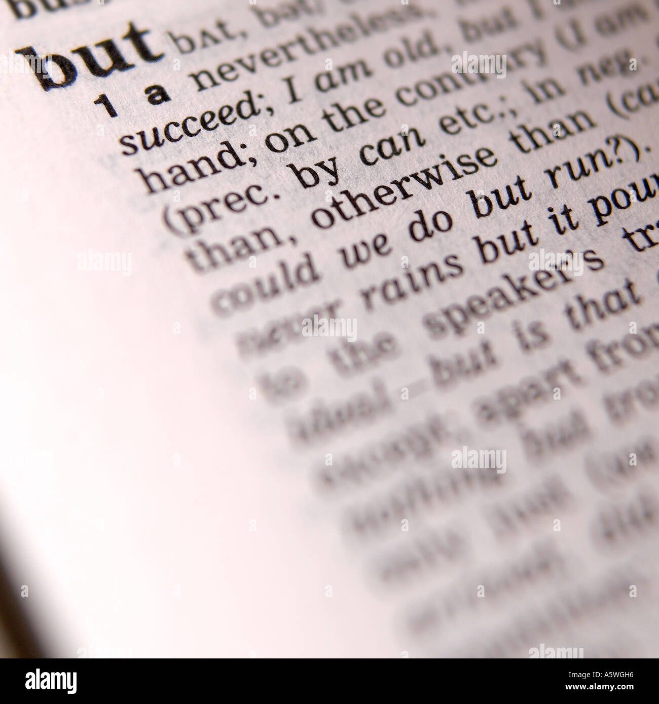 The word But described in the dictionary Stock Photo - Alamy