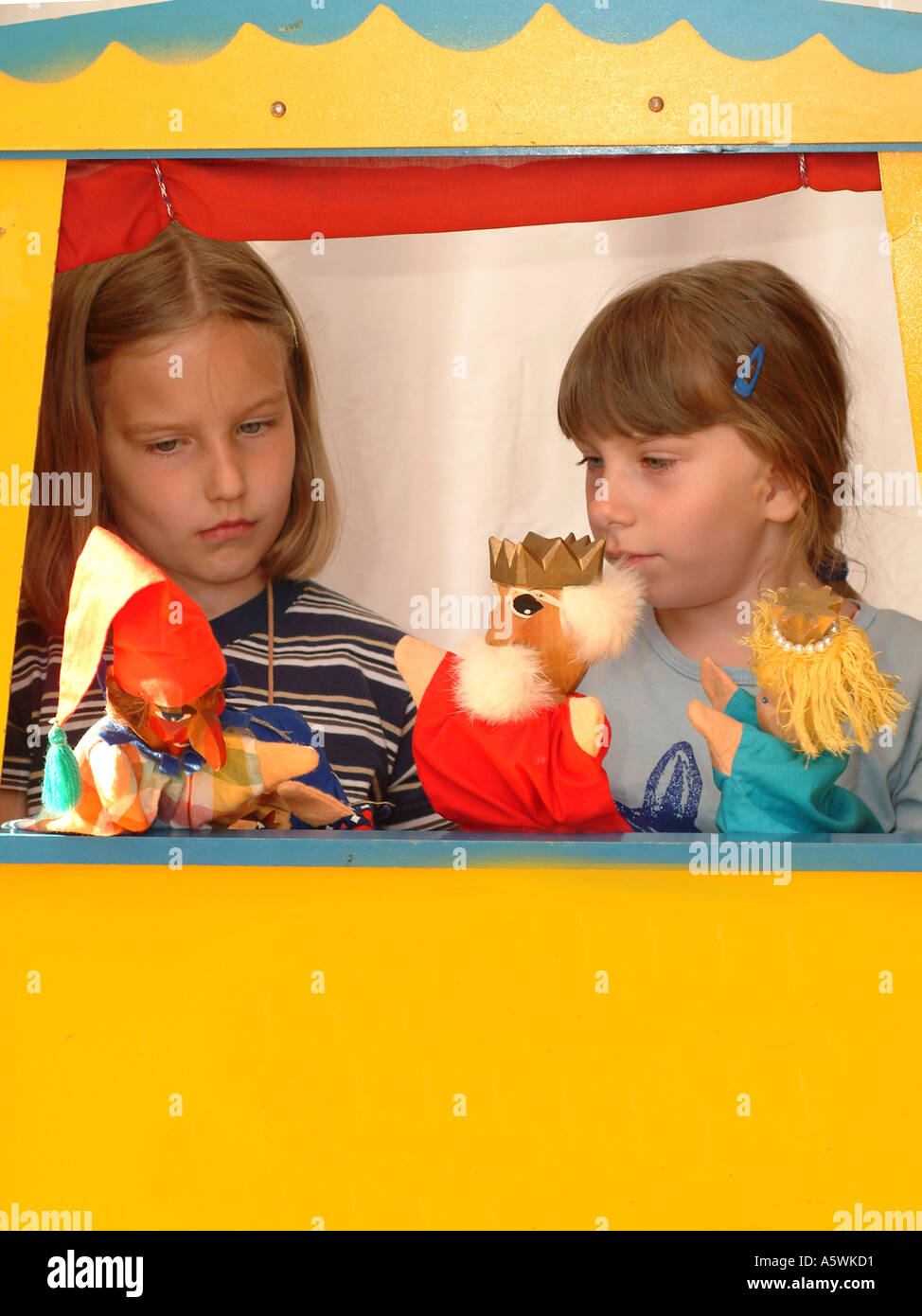 children plays with hand puppet Stock Photo - Alamy