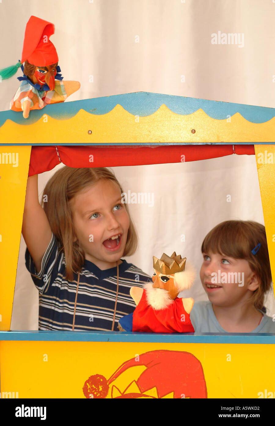 children plays with hand puppet Stock Photo - Alamy