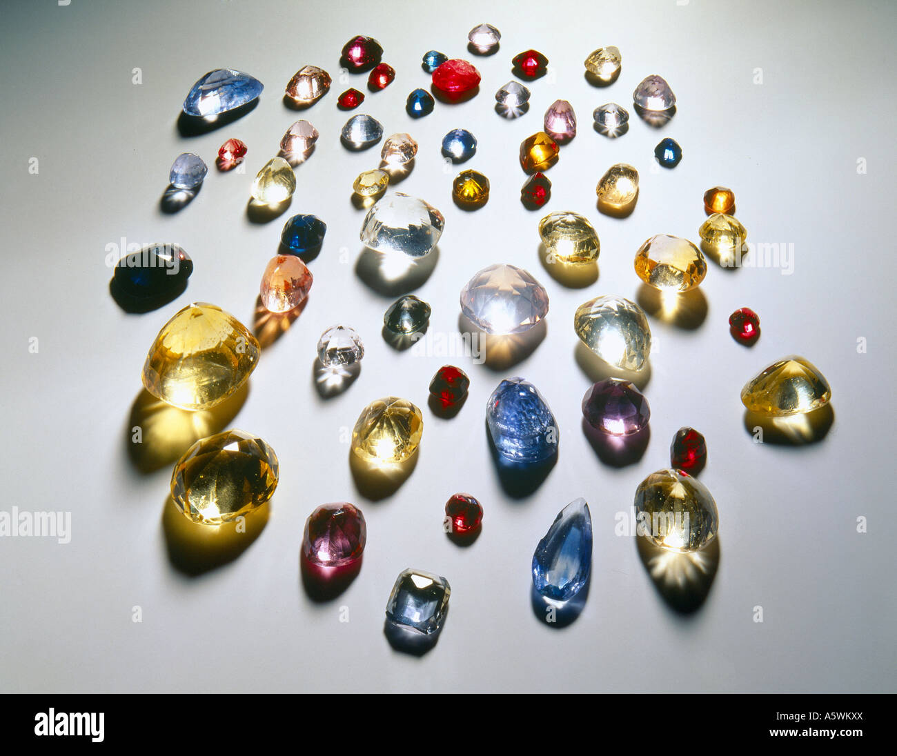 Many colours of corundum Stock Photo - Alamy