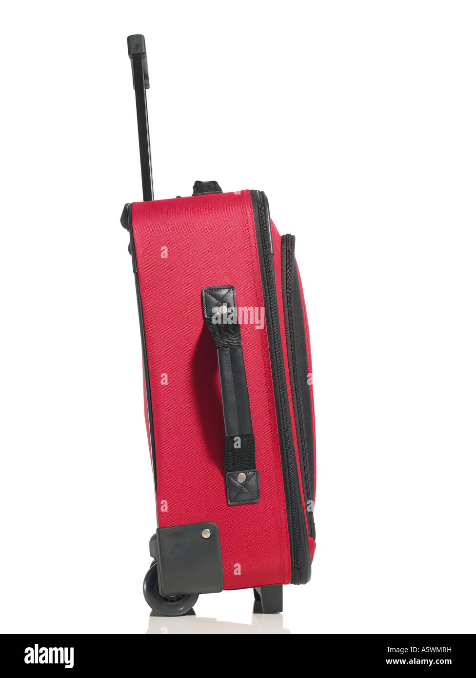 Red Suitcase travel traveling carry on pulls bag valise overnight ...