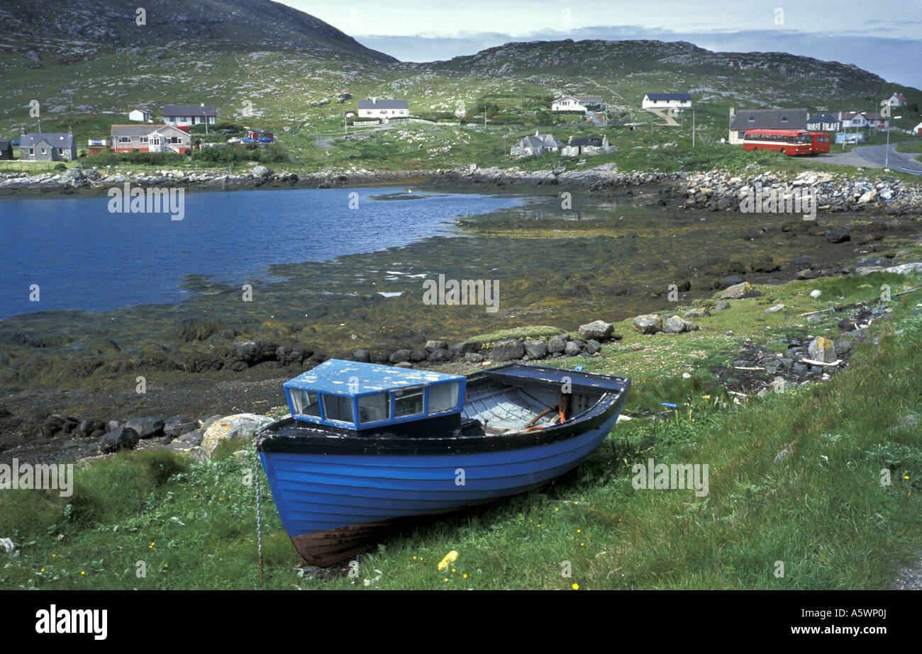 Castlebay village on Barra island outer hebrides Scotland Stock Photo ...