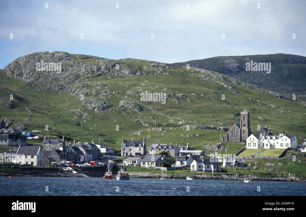 Castlebay village on Barra island outer hebrides Scotland Stock Photo ...