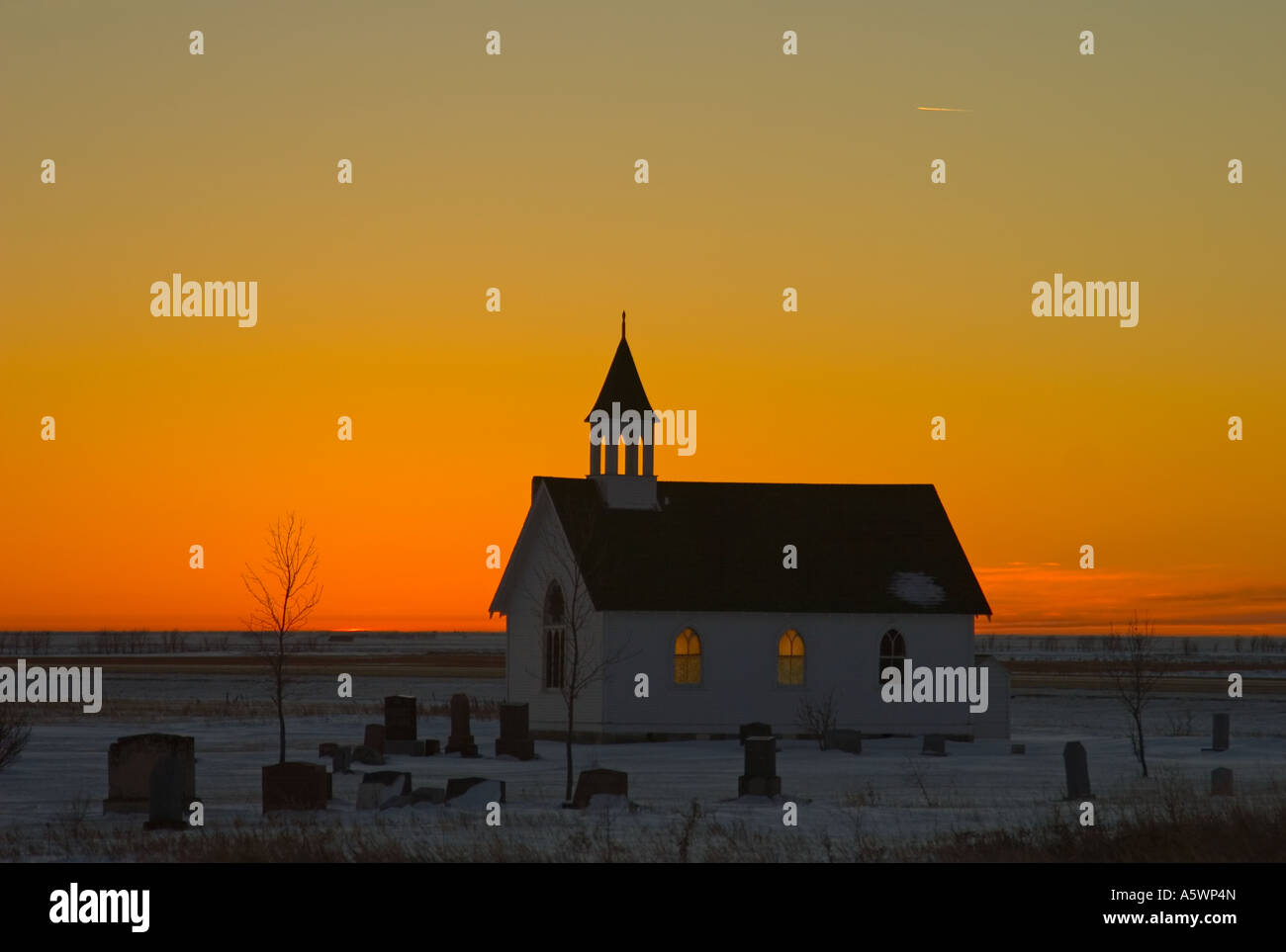 Sunset on the Manitoba prairie Stock Photo - Alamy