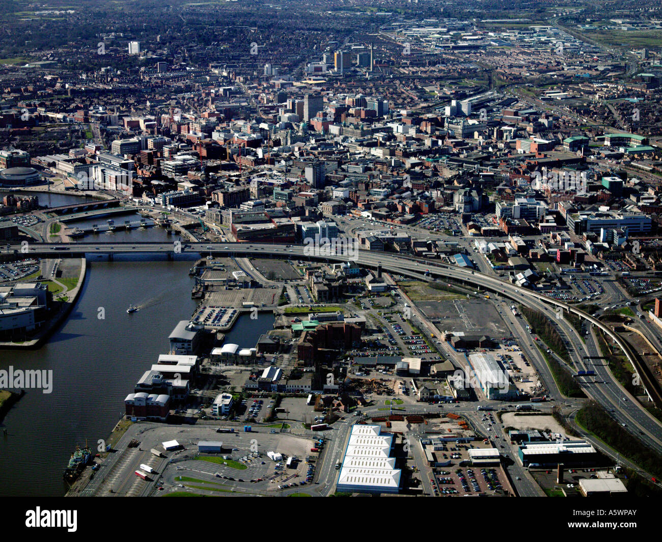 Aerial, Belfast, Northern Ireland, M3 bridge Stock Photo - Alamy
