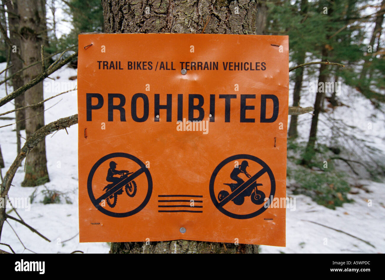Orange Prohibited Sign Stock Photo - Alamy